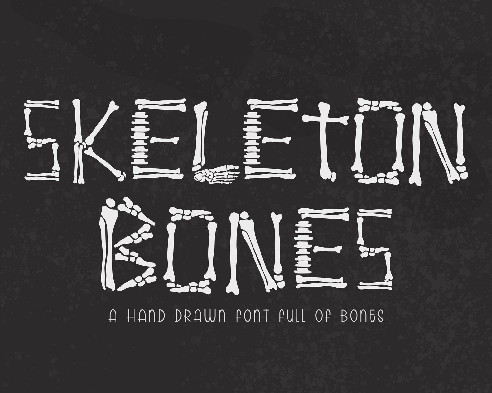 Skeleton Bones - a Halloween Font - Hand Lettered - Skull - Ribs ...