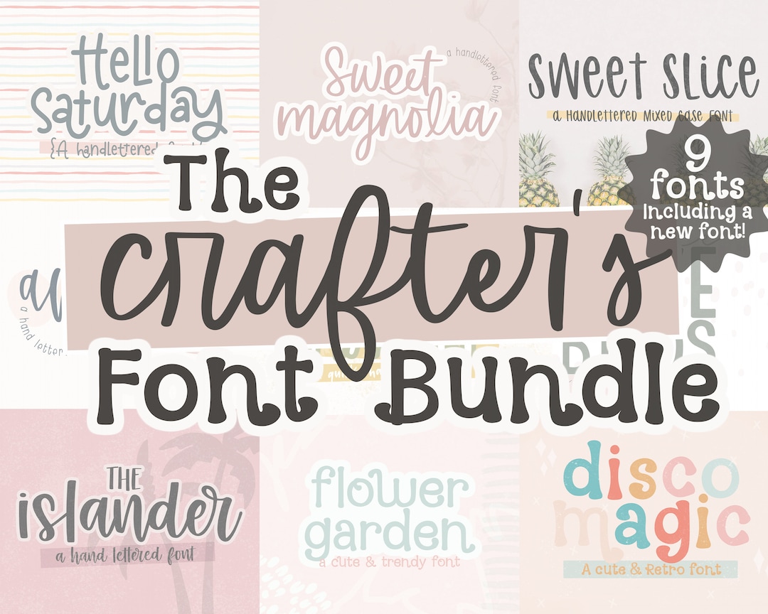 The Crafter's Bundle | 9 Hand Lettered Fonts | Fonts for Crafting ...
