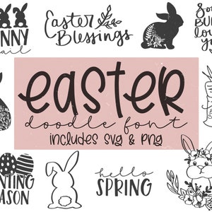 Easter Doodle Font | SVG Bundle | Crafting Font | Happy Easter | Bunny ...