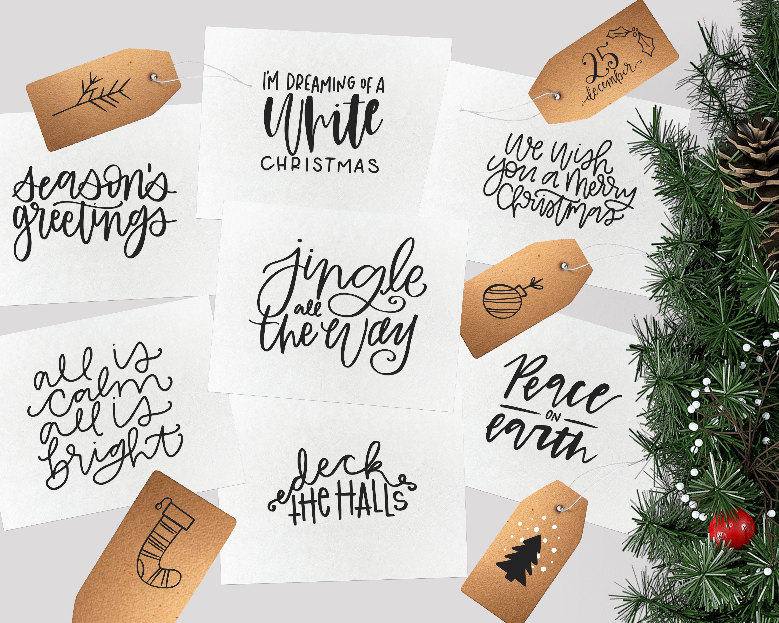 Christmas Symbol Font - Doodle Font - 80 Hand Drawn Designs - Hand ...