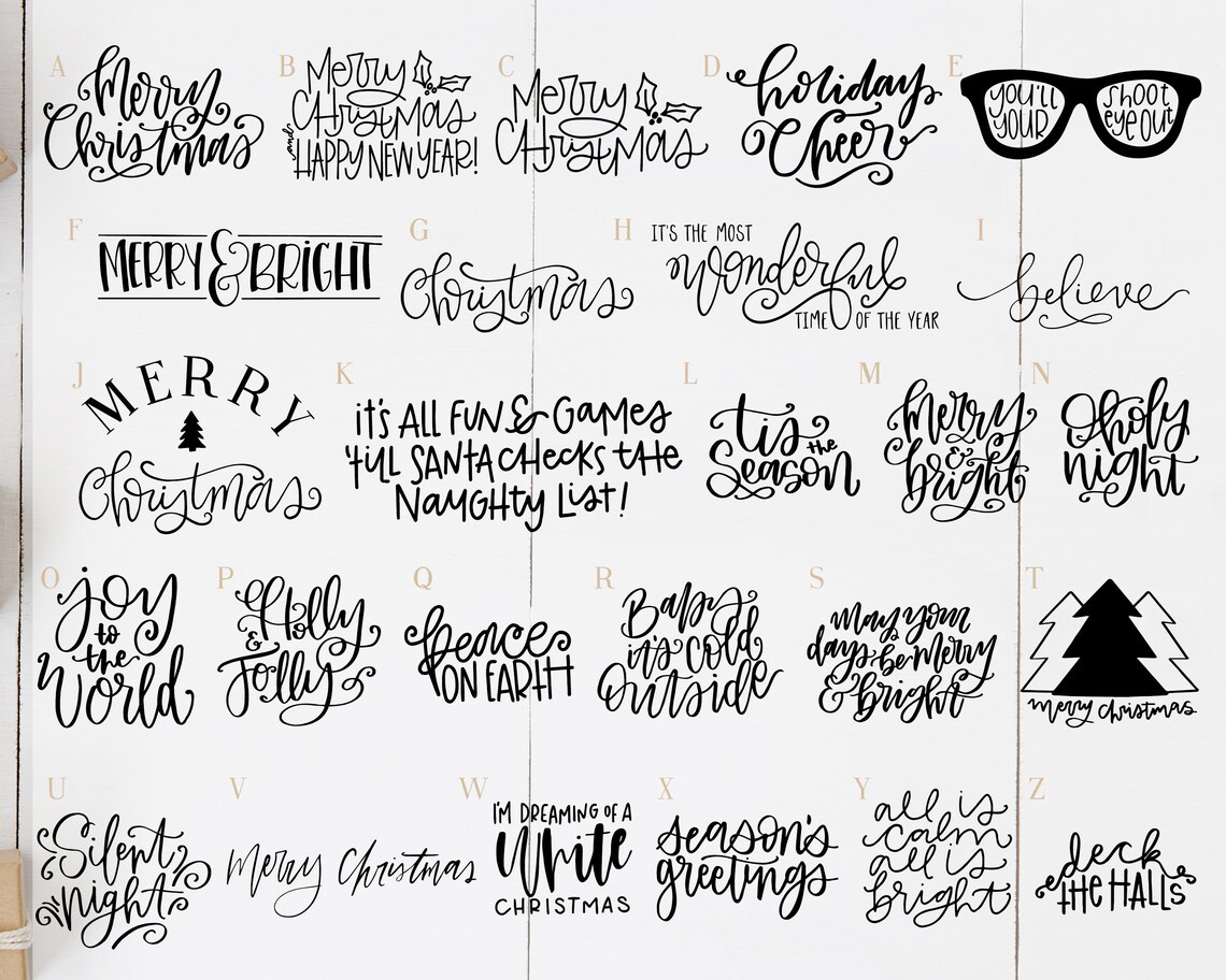 Christmas Symbol Font Doodle Font 80 Hand Drawn Designs Hand Lettered ...