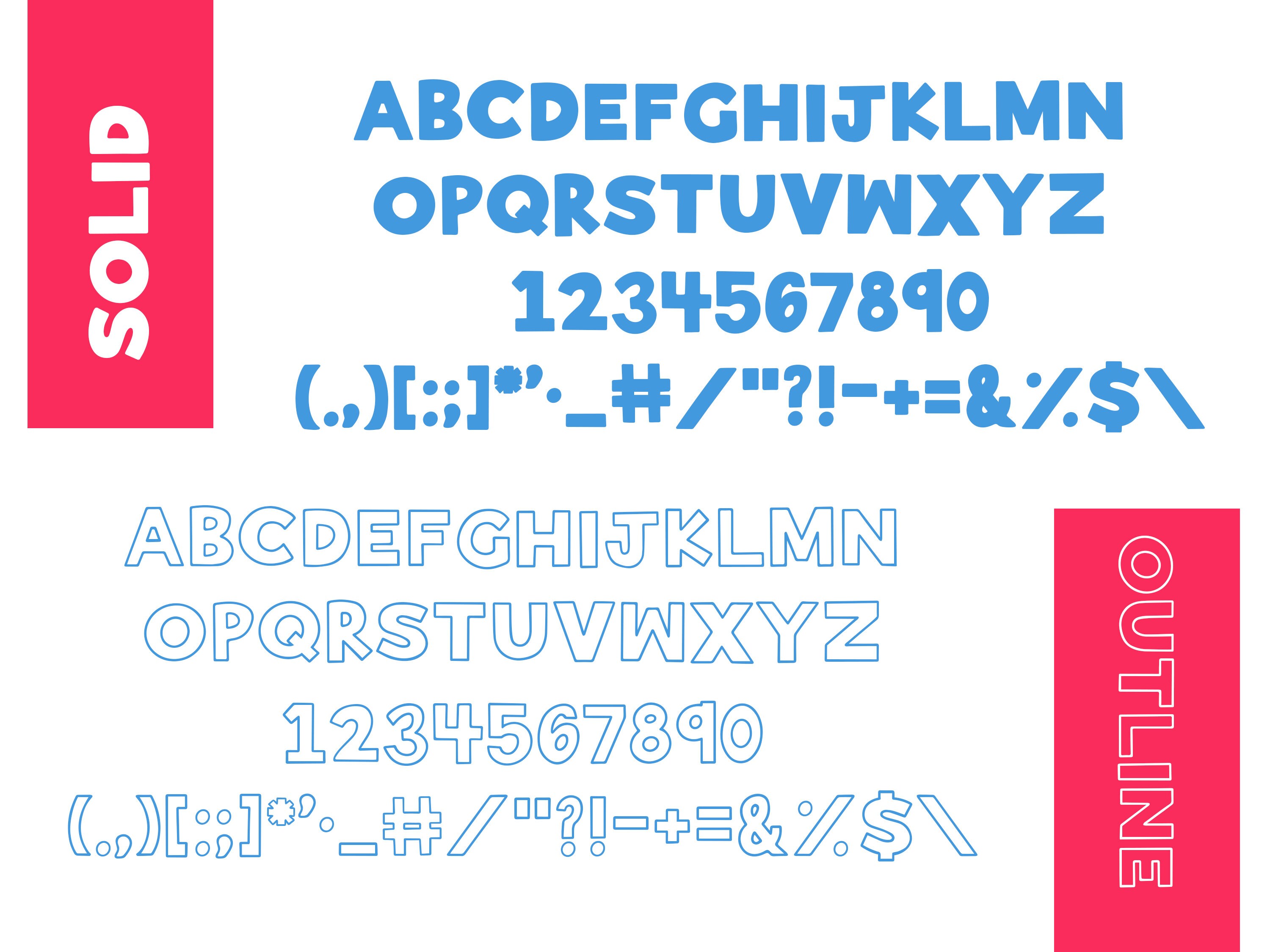 Pool Party Hand Lettered Font Outline Font Solid Font Bold Font Cricut ...