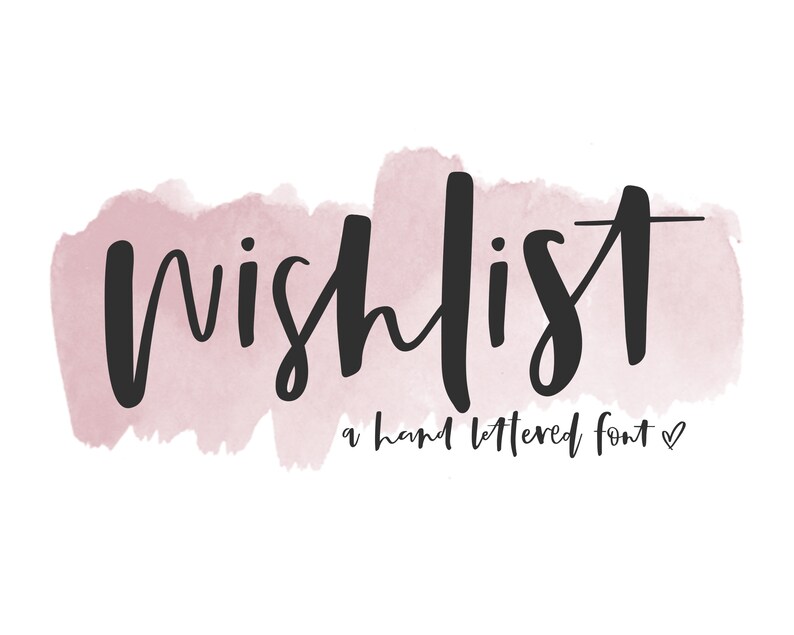 Wish List Hand Lettered Font - Thick and Thin Font - Bouncy ...