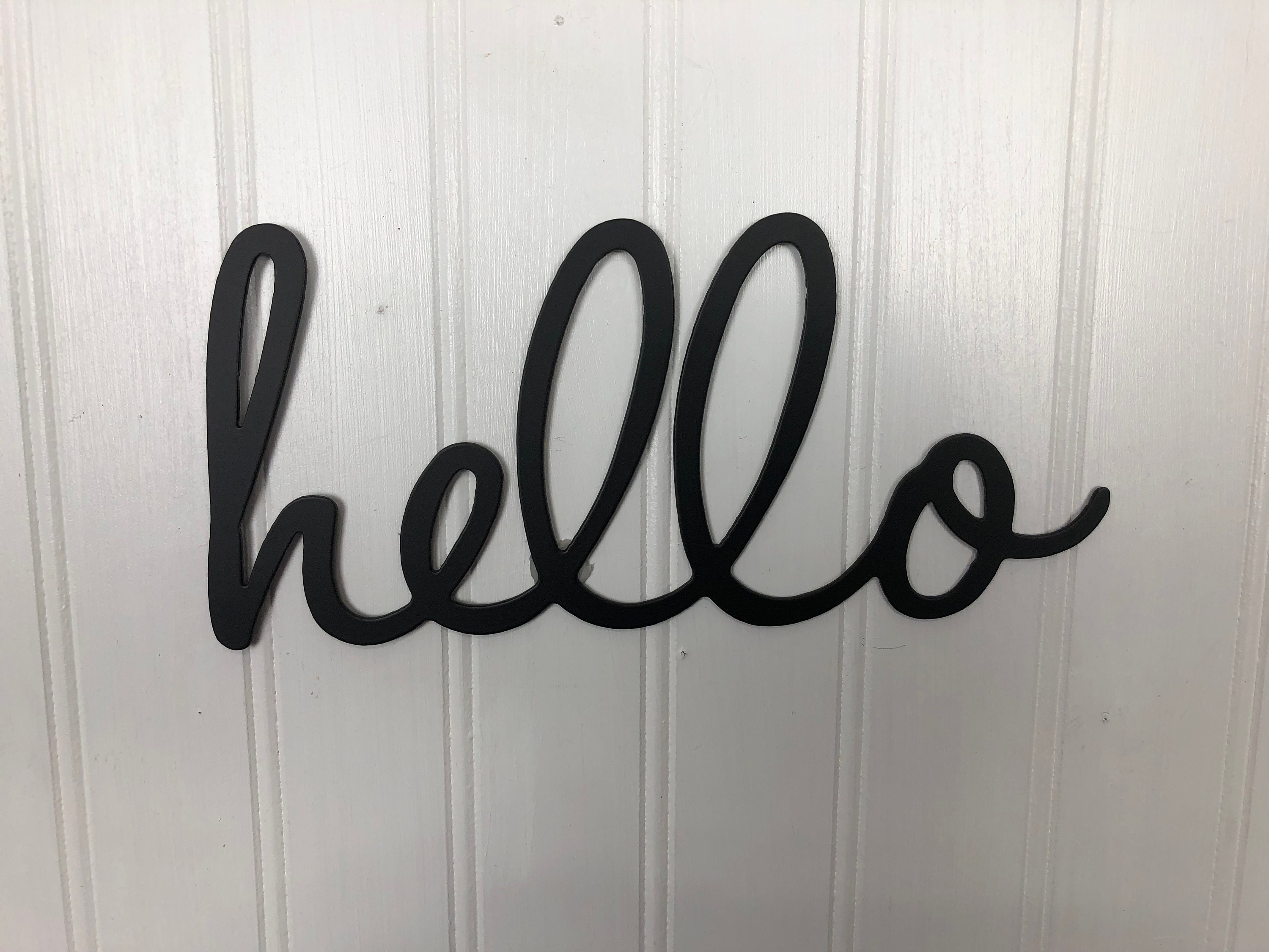 entryway sign Hello metal sign porch sign Home & Living Home Décor etna ...