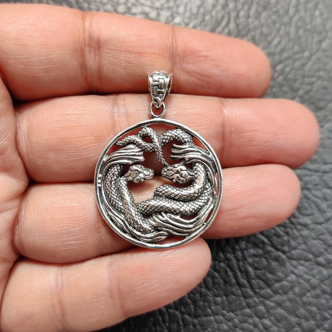 Snake Pendant, Sterling Silver Pendant, Python Pendant, Reptile Jewelry ...