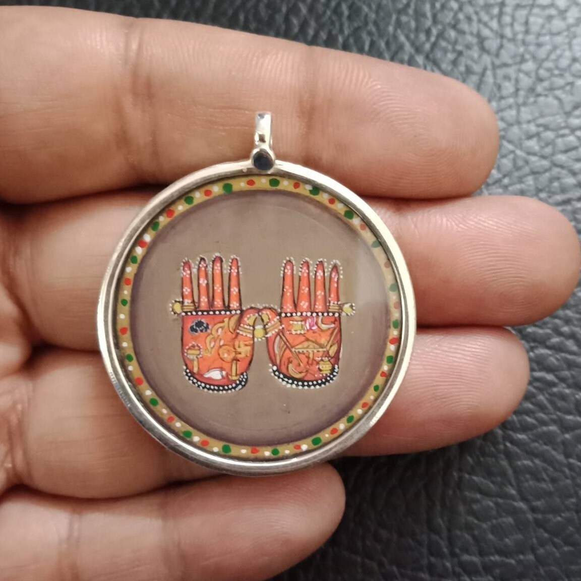 Pendants Amulet Indian pendant Protection charm Vishnu handprint ...