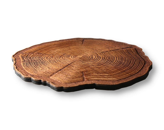 4 Wood Coasters tree Stump in Mahogany 4-pack - Etsy