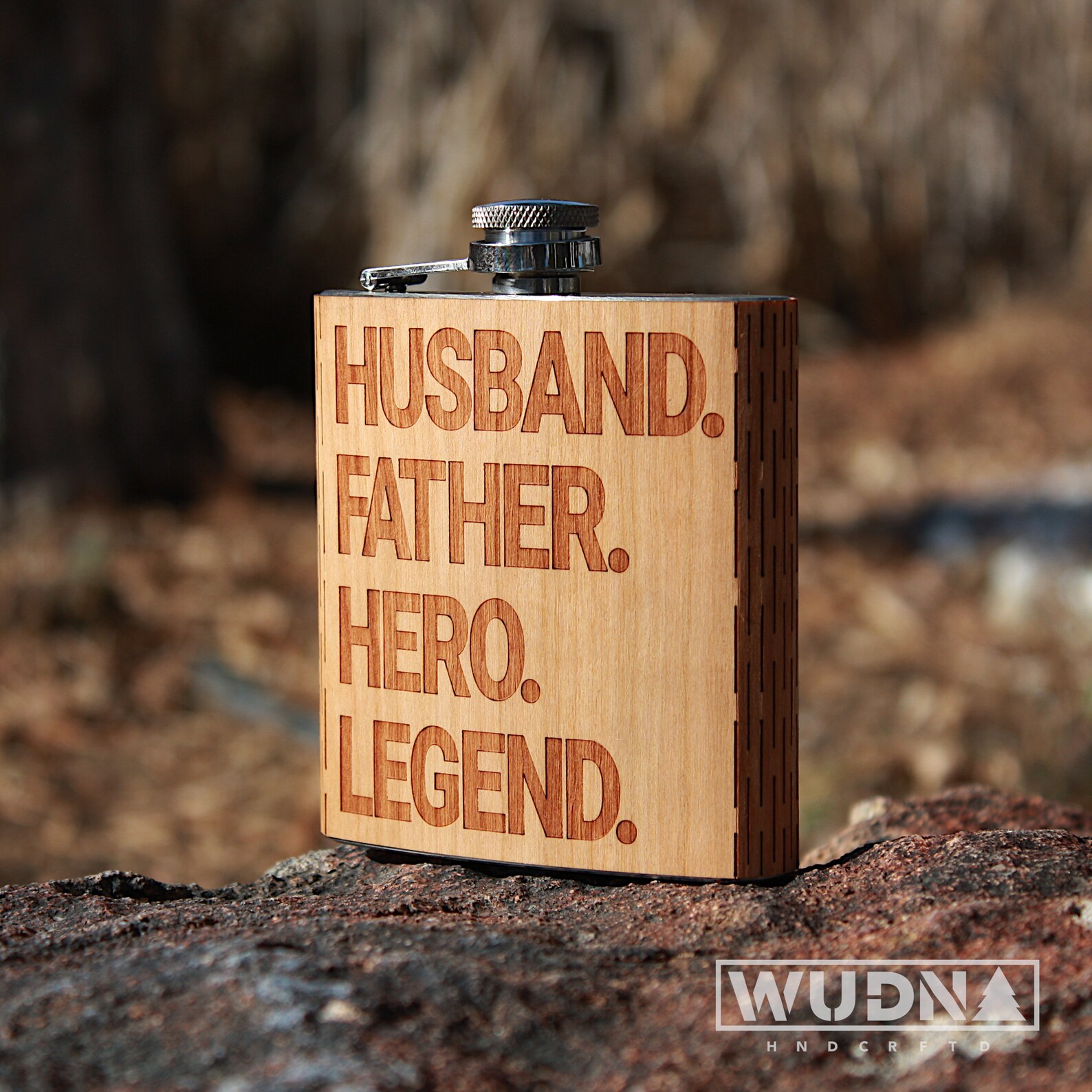 6 Oz. Wooden Hip Flask for Dad husband Father Hero Legend - Etsy