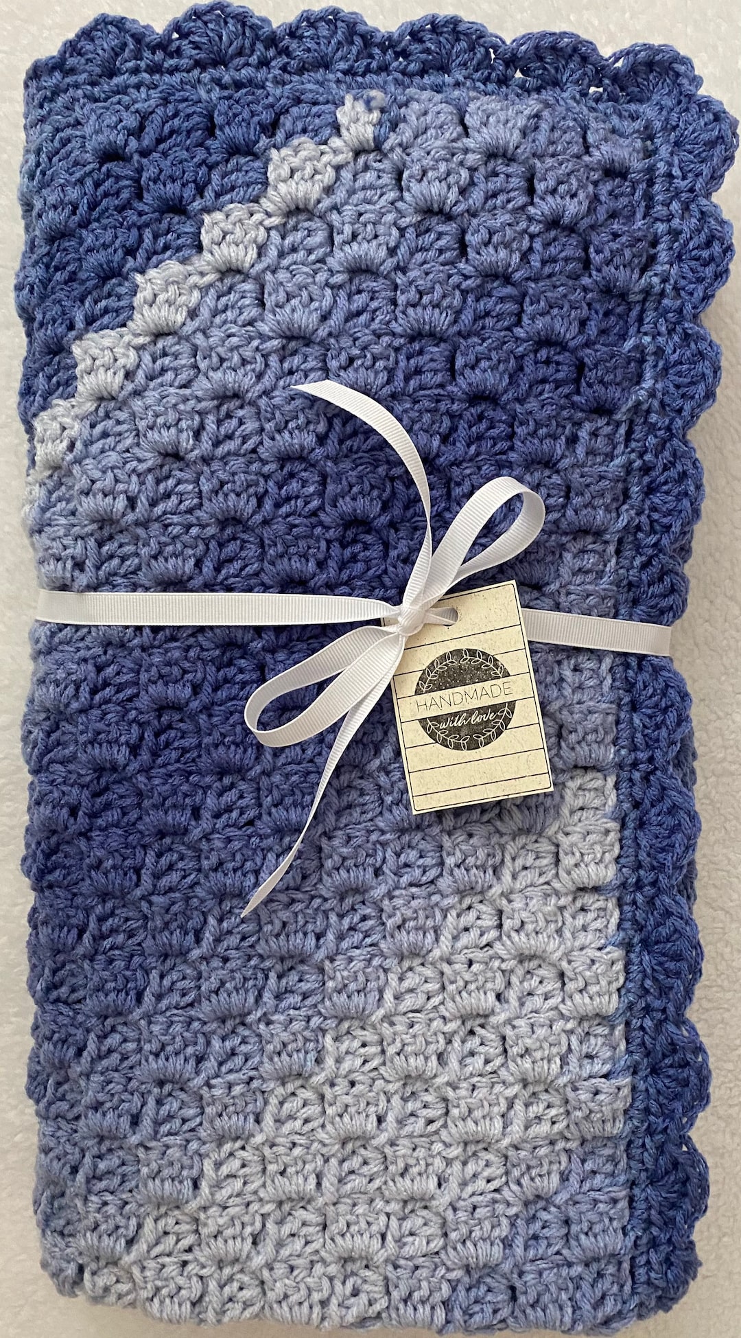 Ready to Ship ~ Purple/periwinkle Ombre Baby Blanket, Crochet Baby ...