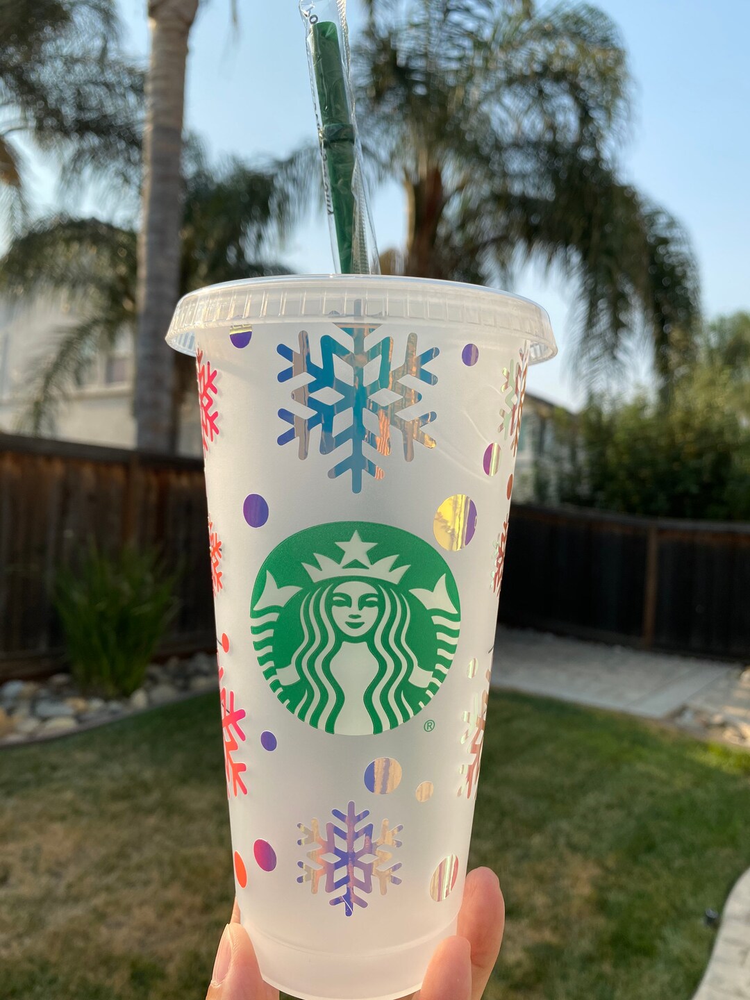 Snowflake Starbucks Cold Cup / Starbucks Cold Cup / Plain Starbucks ...