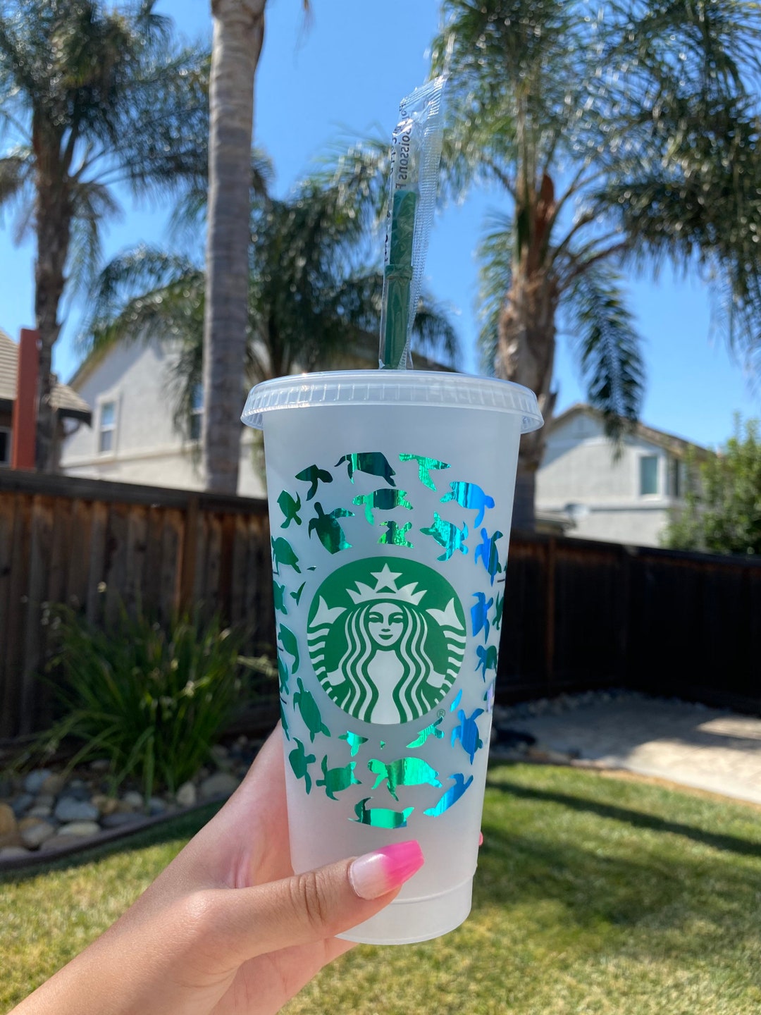 Sea Turtle Border Starbucks Cold Cup, Under the Sea, Turtle ...