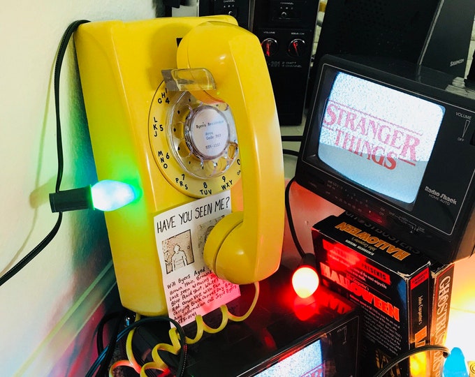 Vintage Yellow AT&T Stranger Things Themed Rotary Dial Telephone - Etsy