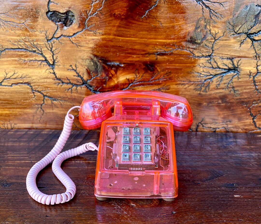 Vintage 1980s Barbie Pink Translucent Tabletop Touch Tone Telephone ...