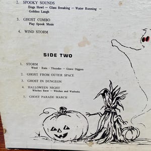1960s Halloween Sound Effects and Music LP - D Records Spooky Horror ...
