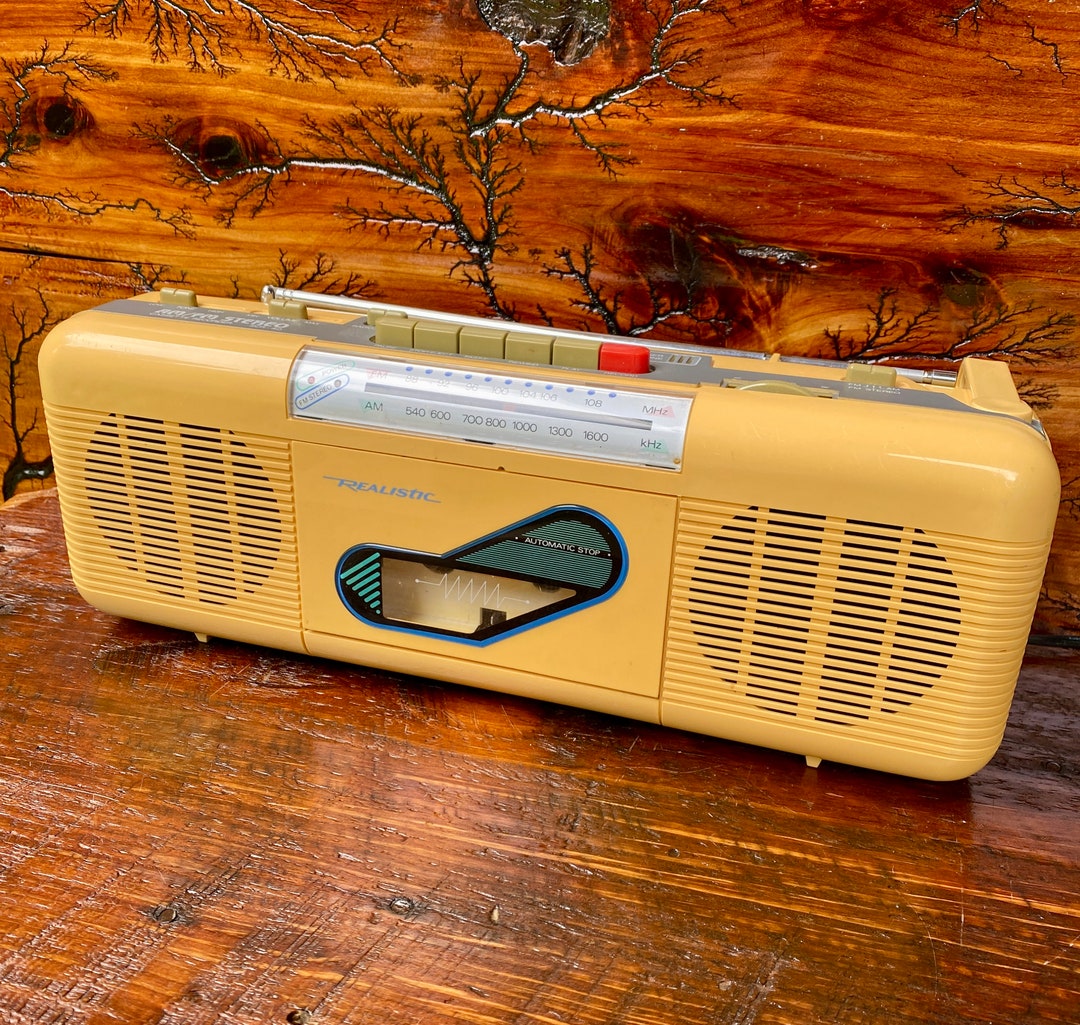 Vintage 1980s Beige Colored Realistic Cassette Player Boombox by Radio ...