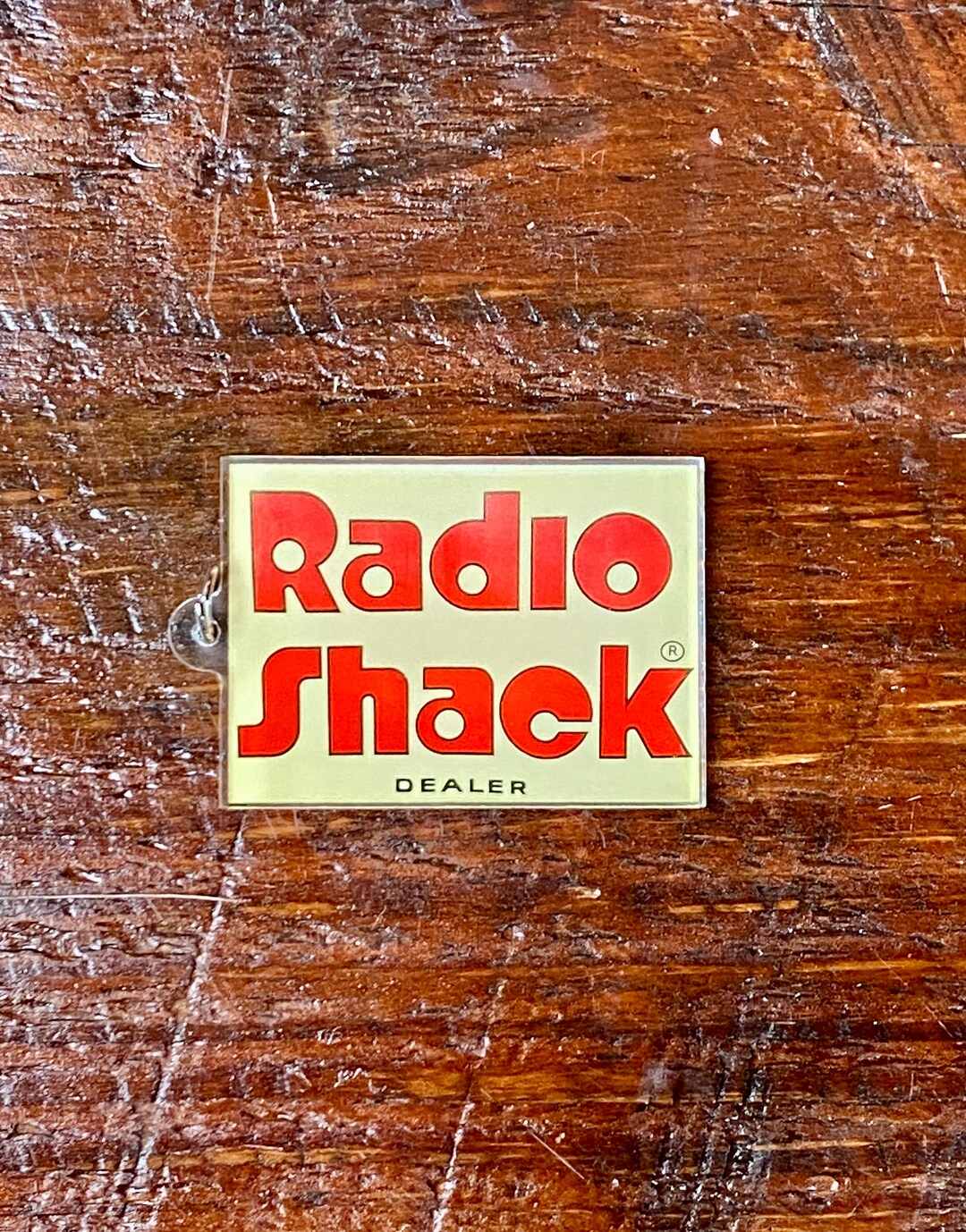 Small Acrylic 1970s Inspired Red and Beige Radio Shack Dealer Sign ...