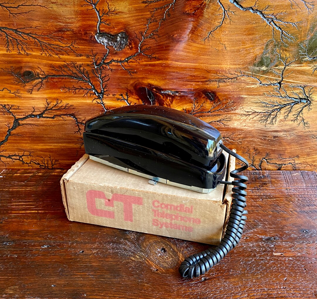 Vintage 1980s Gloss Black Comdial Telephone Systems Push Button ...
