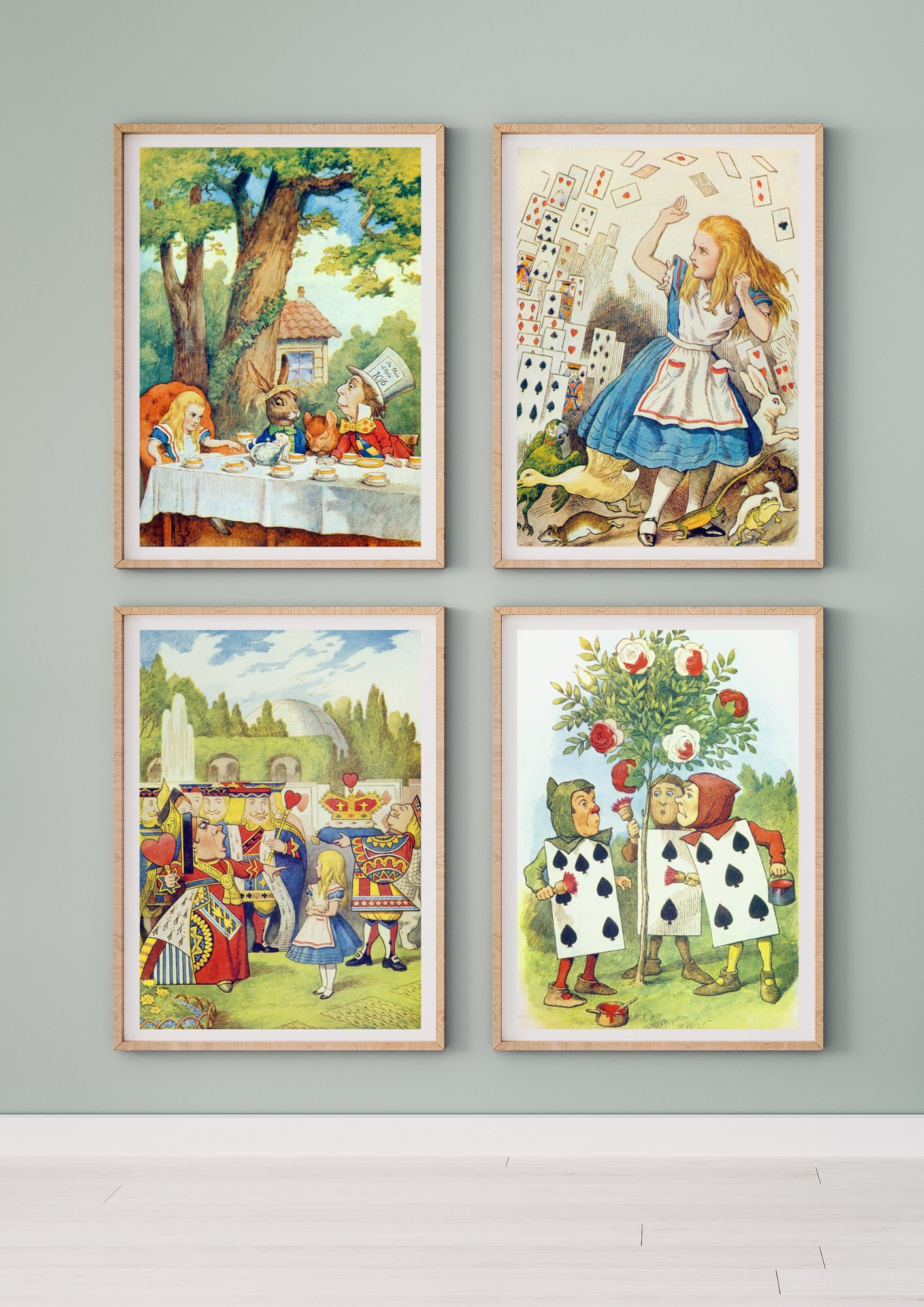 Set of 16 Vintage Original Illustrations Alice in Wonderland Instant ...