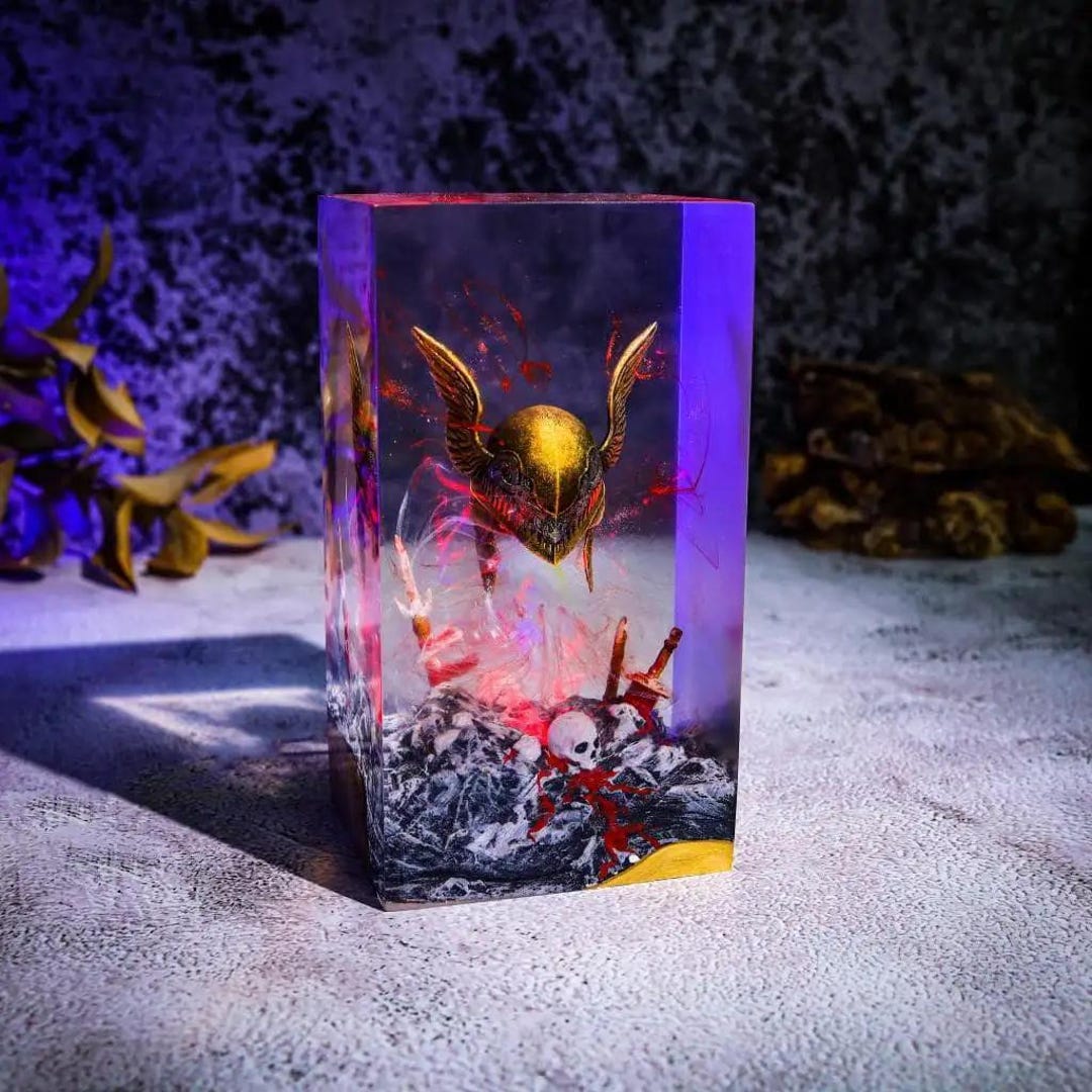 Malenia Mask Resin Lamp Elden Ring Diorama Handmade Light Blade of ...