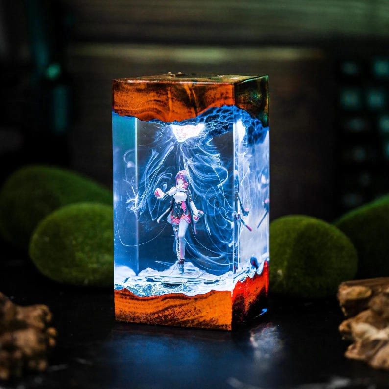 Kafka Honkai Star Rail Resin Lamp | Anime LED Night Light | Gamer Desk ...
