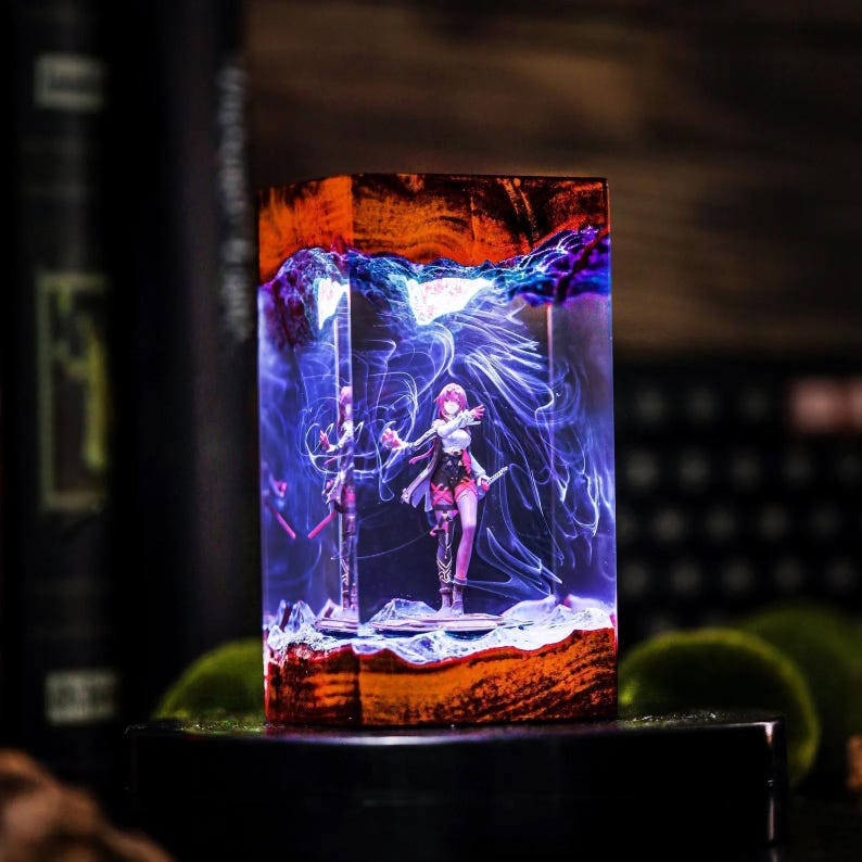 Kafka Honkai Star Rail Resin Lamp | Anime LED Night Light | Gamer Desk ...