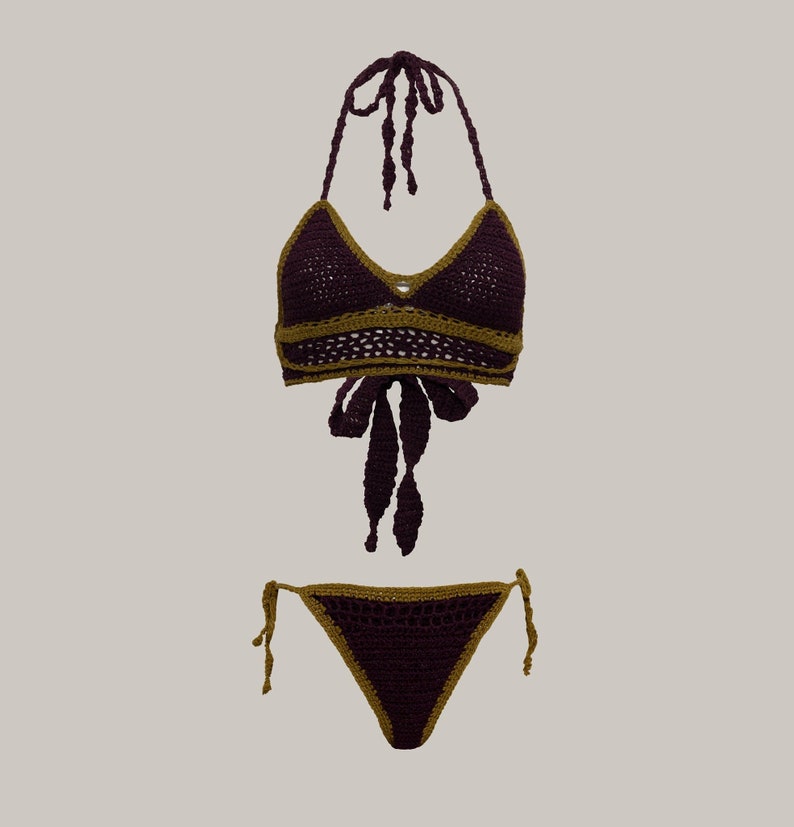 Crochet Bikini Set Hekate Crochet Crop Top Bralette Bikini Boho Hippie