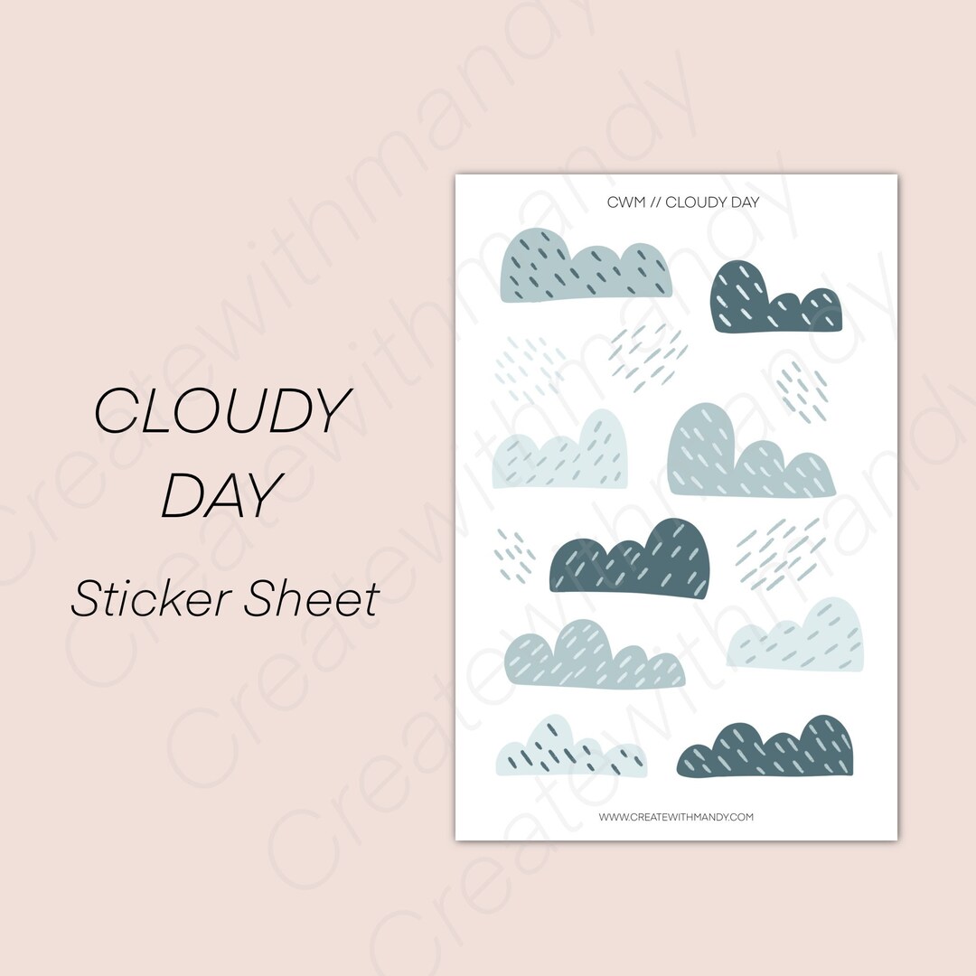 CLOUDY DAY Sticker Sheet // Planner Stickers - Etsy
