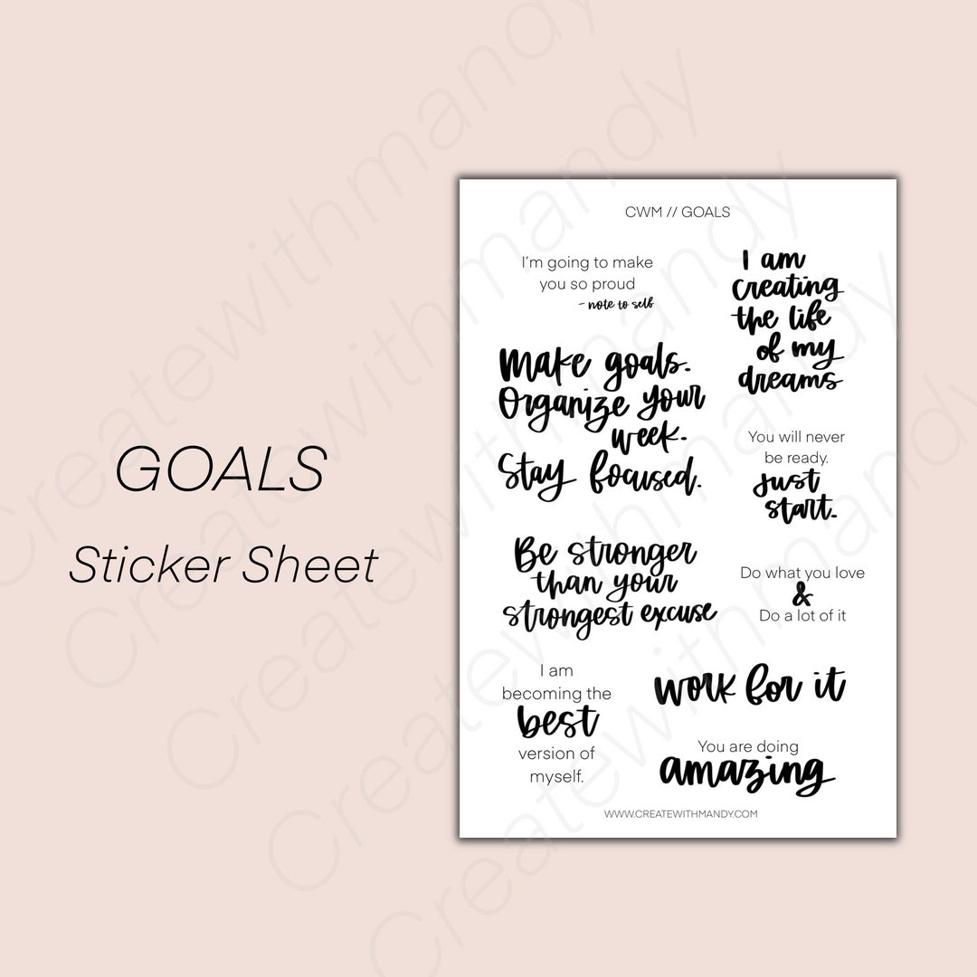 GOALS Sticker Sheet // Planner Stickers - Etsy