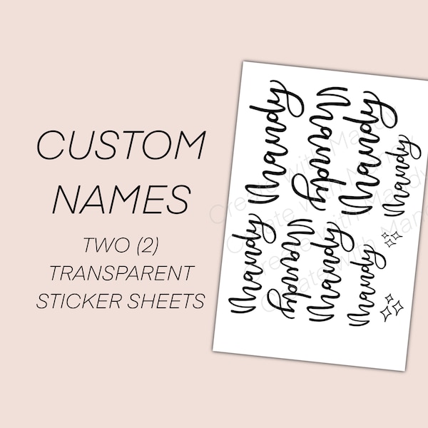 Custom Transparent Name Sticker - Etsy