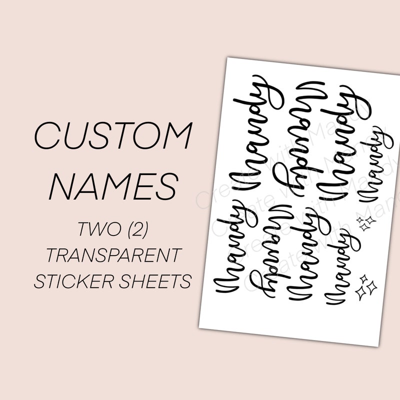 Custom Name Stickers - Etsy