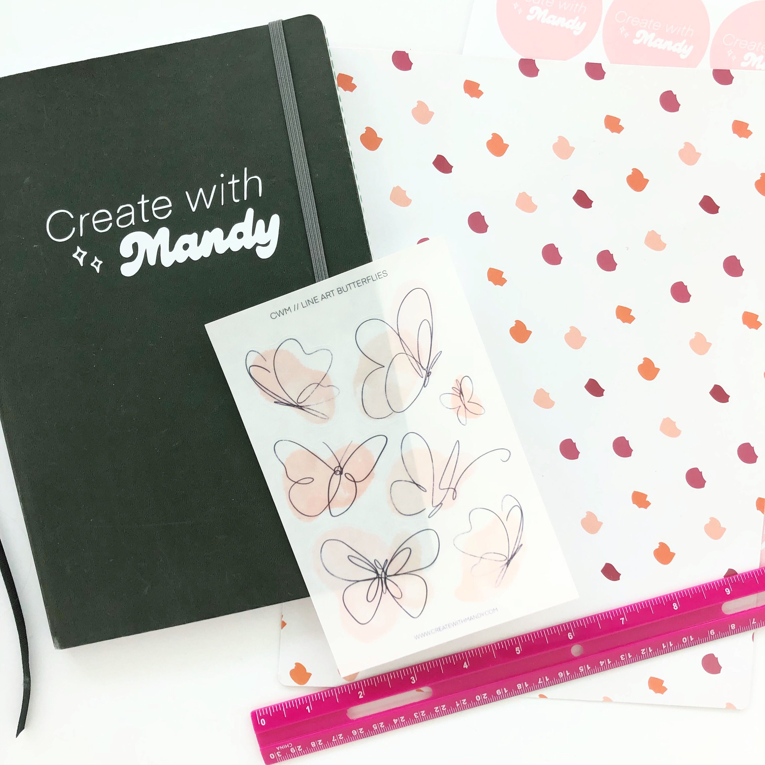 LINE ART BUTTERFLIES Sticker Sheet // Transparent Planner Stickers - Etsy