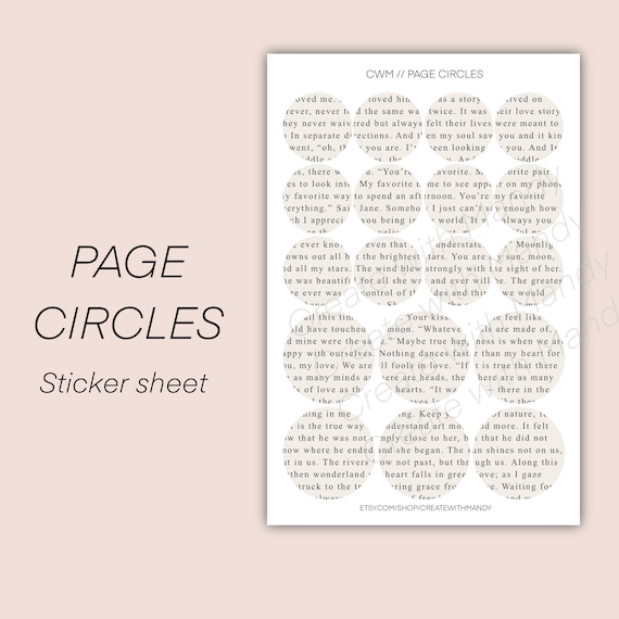 PAGE CIRCLE Sticker Sheet // Planner Stickers | Etsy