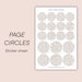 PAGE CIRCLE Sticker Sheet // Planner Stickers - Etsy
