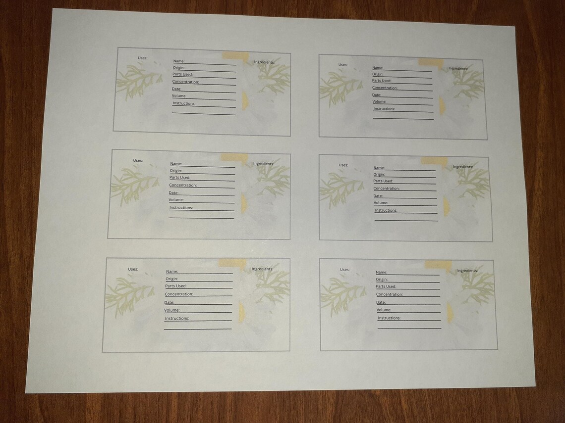 Printable & Fillable Tincture Labels – Herbalist’s Essentials, Ink ...