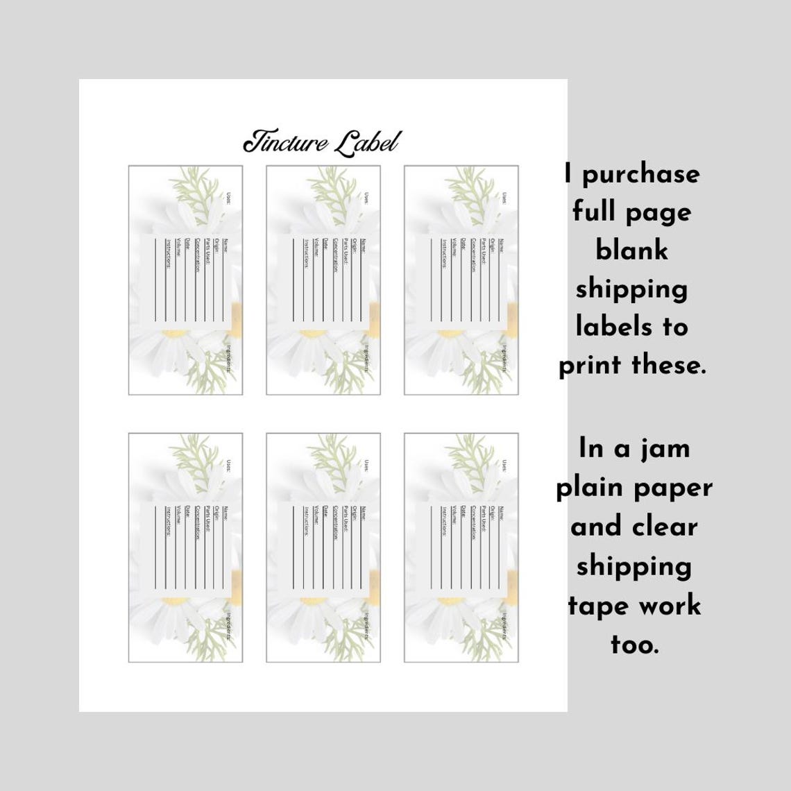 Printable & Fillable Tincture Labels – Herbalist’s Essentials, Ink ...
