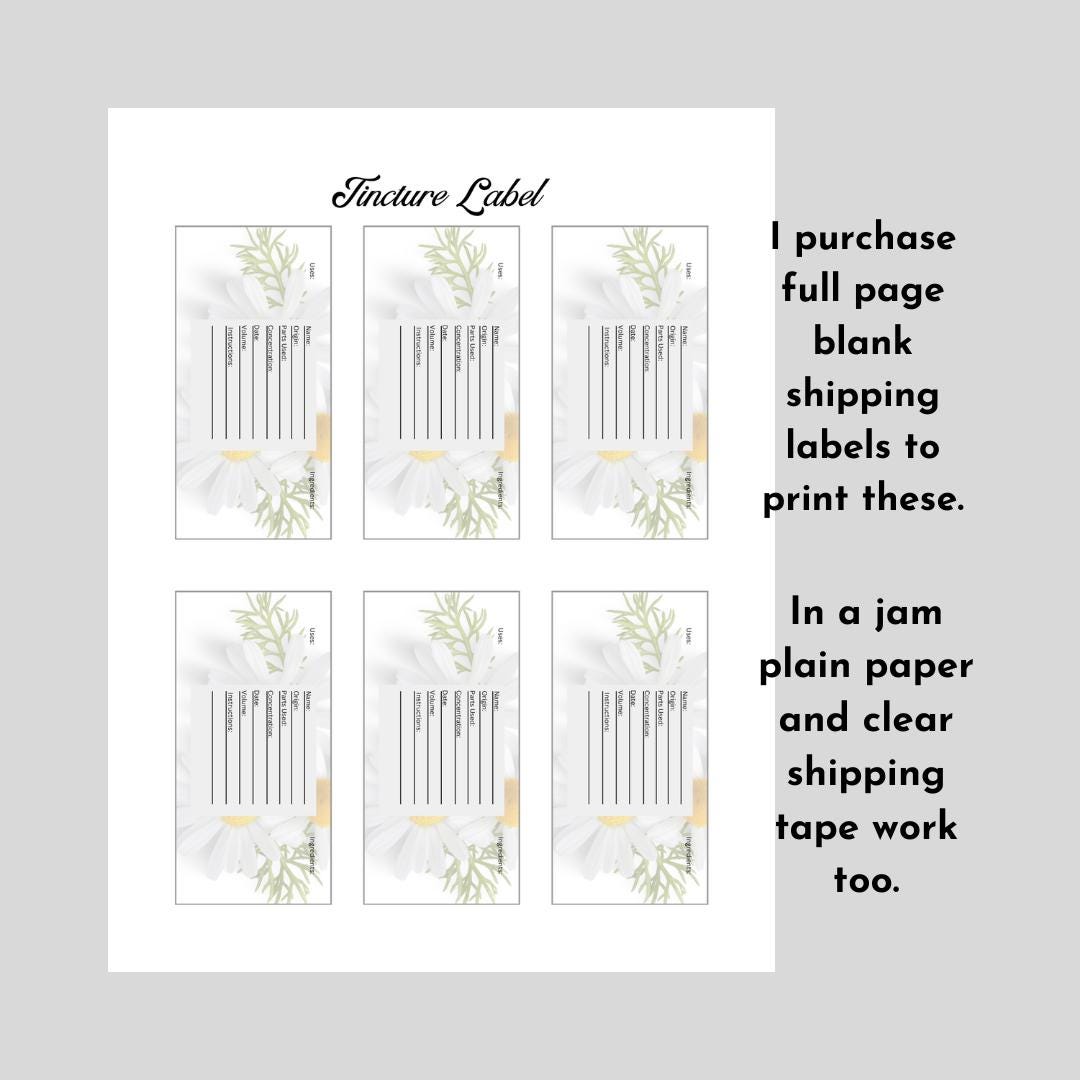 Printable & Fillable Tincture Labels – Herbalist’s Essentials, Ink ...