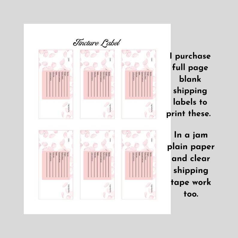 Printable & Fillable Tincture Labels – Herbalist’s Essentials - Etsy
