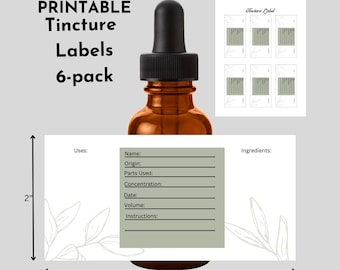 Printable & Fillable Tincture Labels – Herbalist’s Essentials, Ink ...