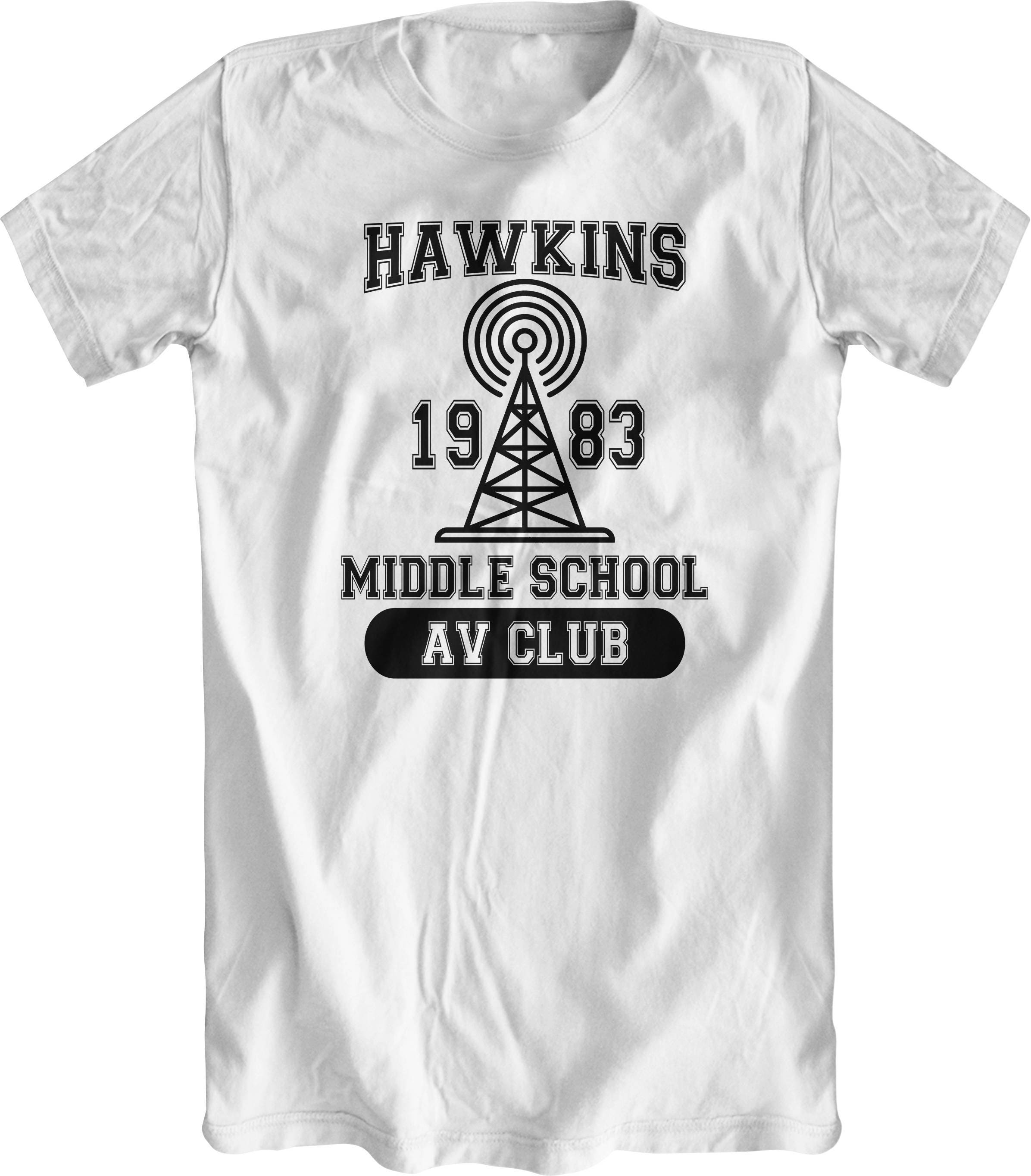 Stranger Things AV Club T-shirt av Club, Hawkins Middle School, Hawkins ...