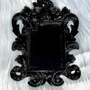 Black Scrying Mirror Witchcraft Wicca Fairy Magic Goth | Etsy