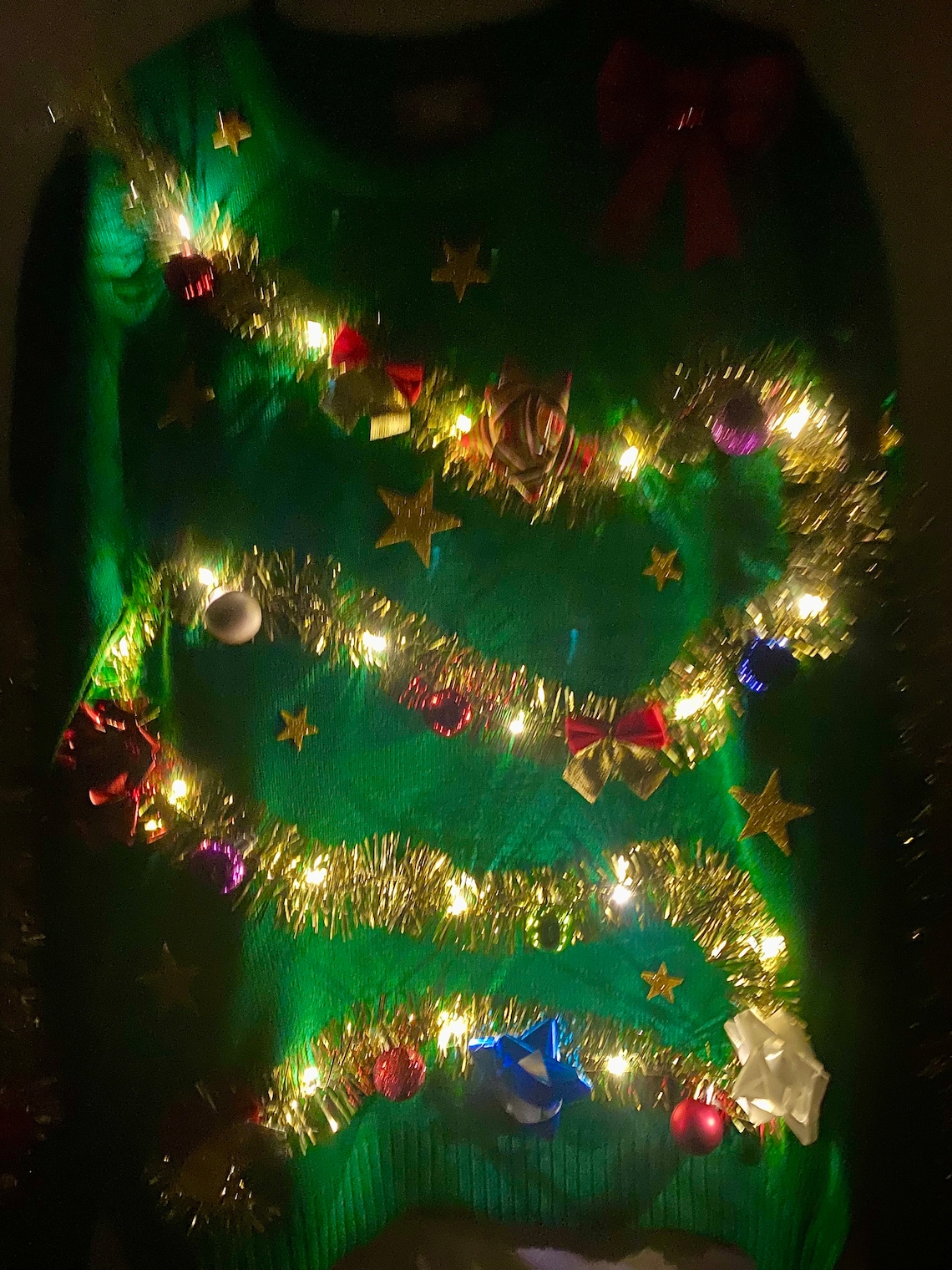 Lights up Ugly Christmas Sweater: Handmade Tacky Ornament Sweater - Etsy
