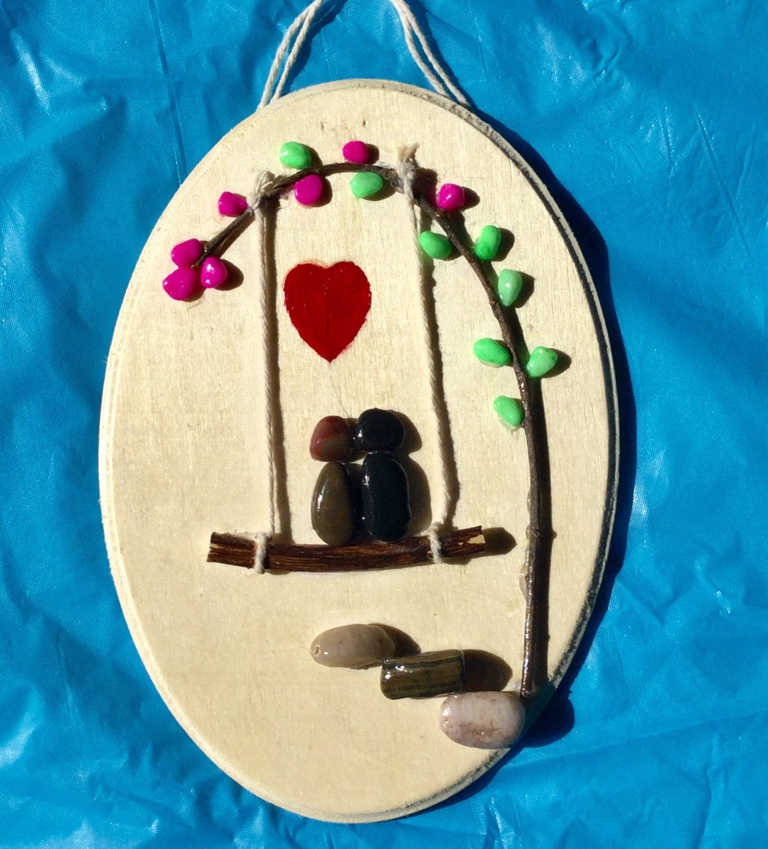 A Valentine Cute and Beautiful Pebble Art Picture - Etsy