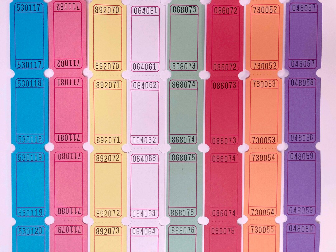 Retro Blank Tickets 240 Total 30 of Each Color for Junk Journaling ...