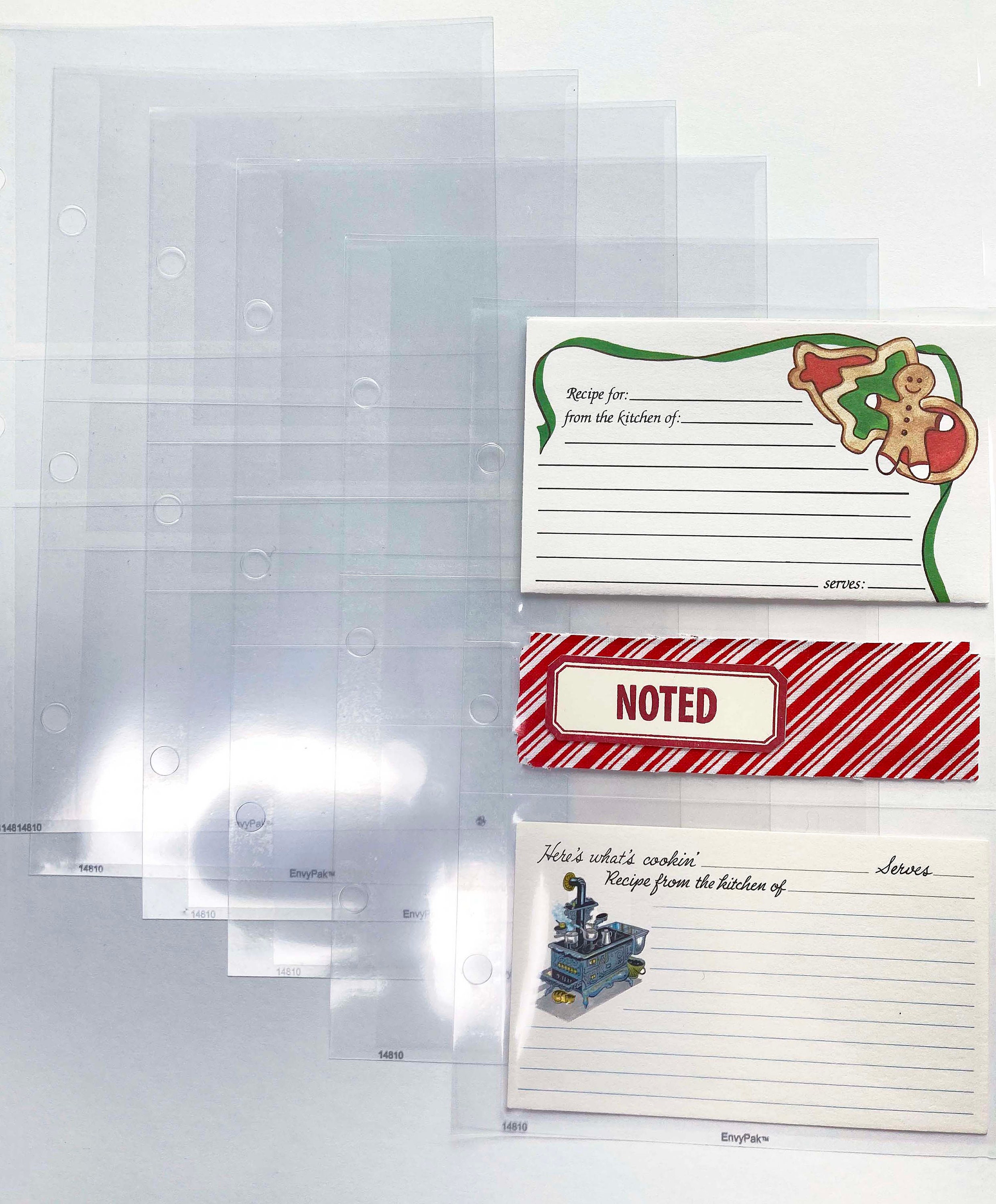 10 Mini Recipe Card Photo Page Protector Holds 3x5 Cards, Fits A5 3 ...