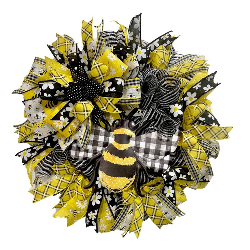 Spring Bee Wreath, Country Farmhouse Decor, Bee Lover Enthusiast ...