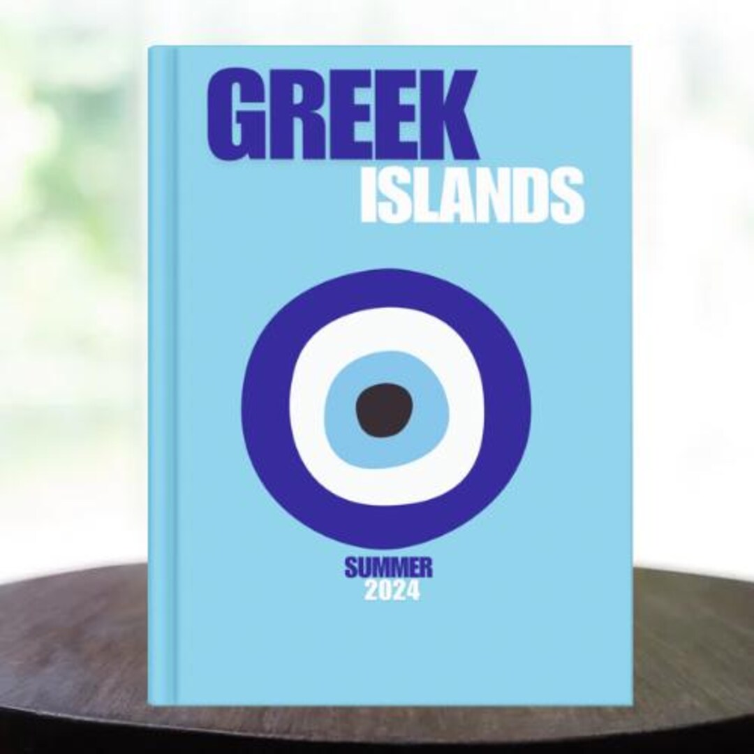 Greek Islands Photo Book Cover, Greece Travel Print Template ...