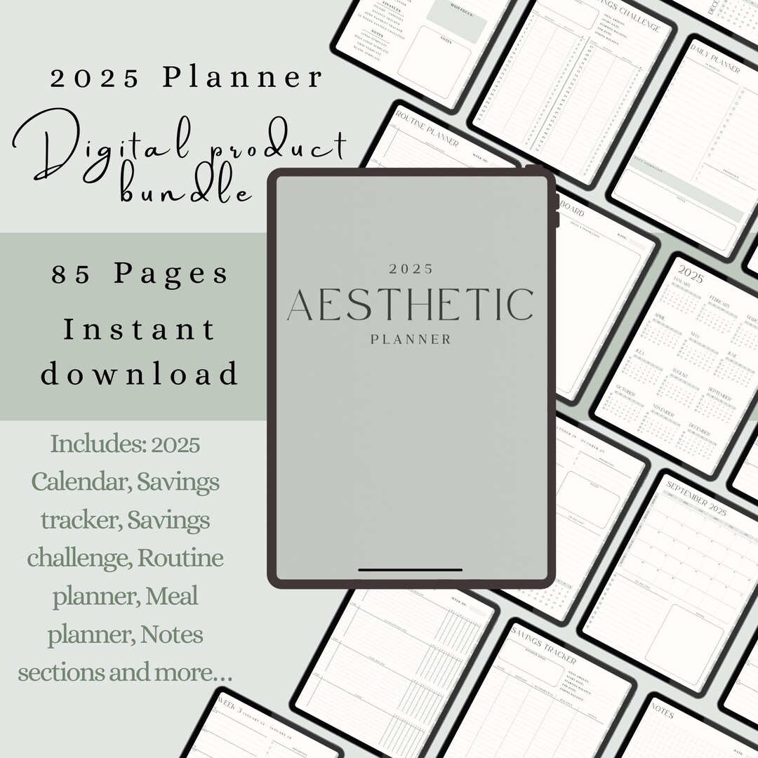 2025 Digital Planner, 2025 Diary Planner Download, 2025 Calendar ...