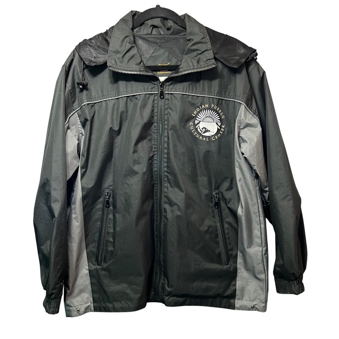 Indian Pueblo Cultural Center Windbreaker Jacket Black Gray Small ...