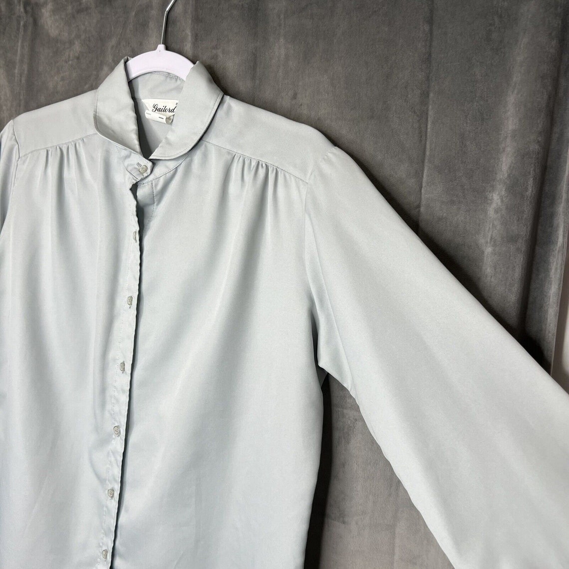 Vintage Gailord Blouse 14 Secretary Dacron Polyester Long Sleeve Button ...