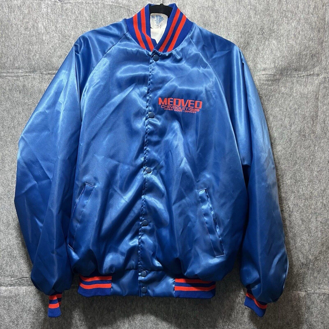 Vintage Chevrolet Geo Satin Bomber Jacket XL Blue Mens 90s - Etsy